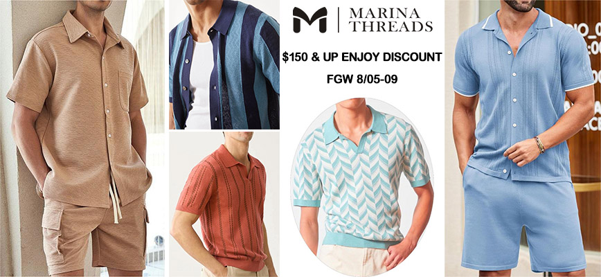 Marina Threads Wholesale Products 10% Off - FashionGo